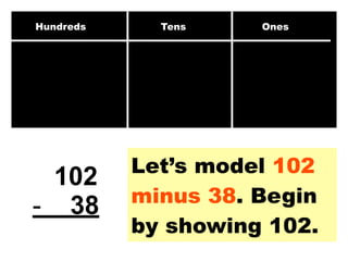 Subtraction across zeros | KEY