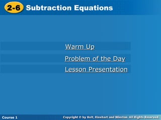 Subtraction equations | PPT