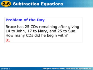 Subtraction equations | PPT