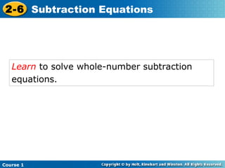 Subtraction equations | PPT