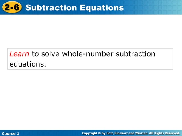 Subtraction equations | PPT
