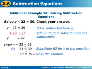 Subtraction equations | PPT