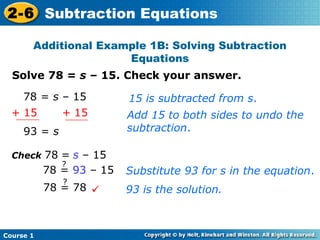 Subtraction equations | PPT