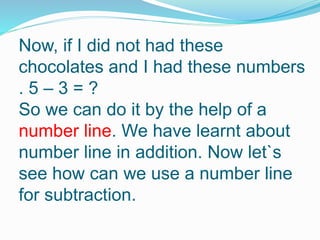 Subtraction through number line grade 1 | PPTX