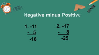 grade 7 mathematics about subtracting integers | PPTX