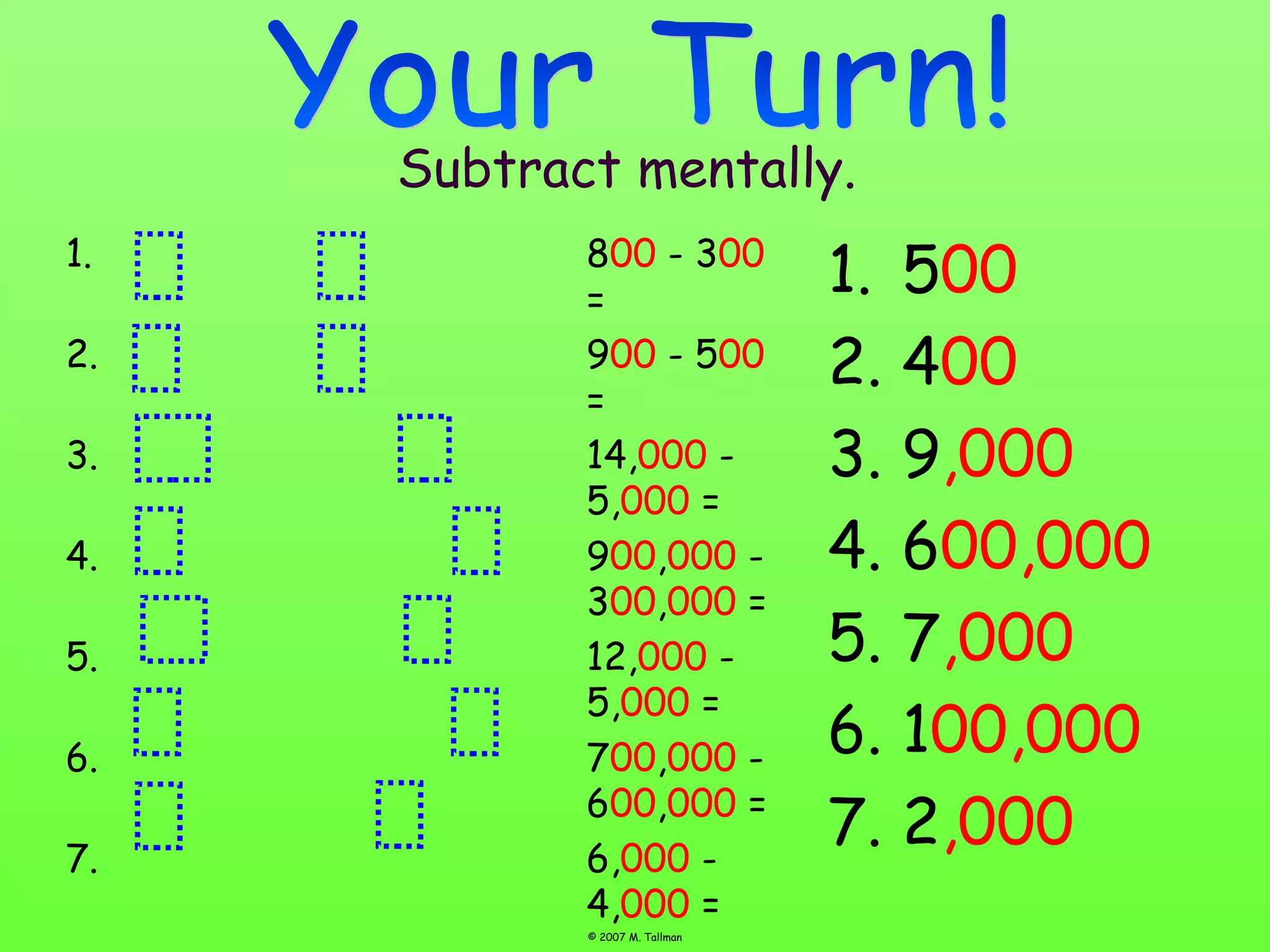 Subtraction patterns4th | PPT