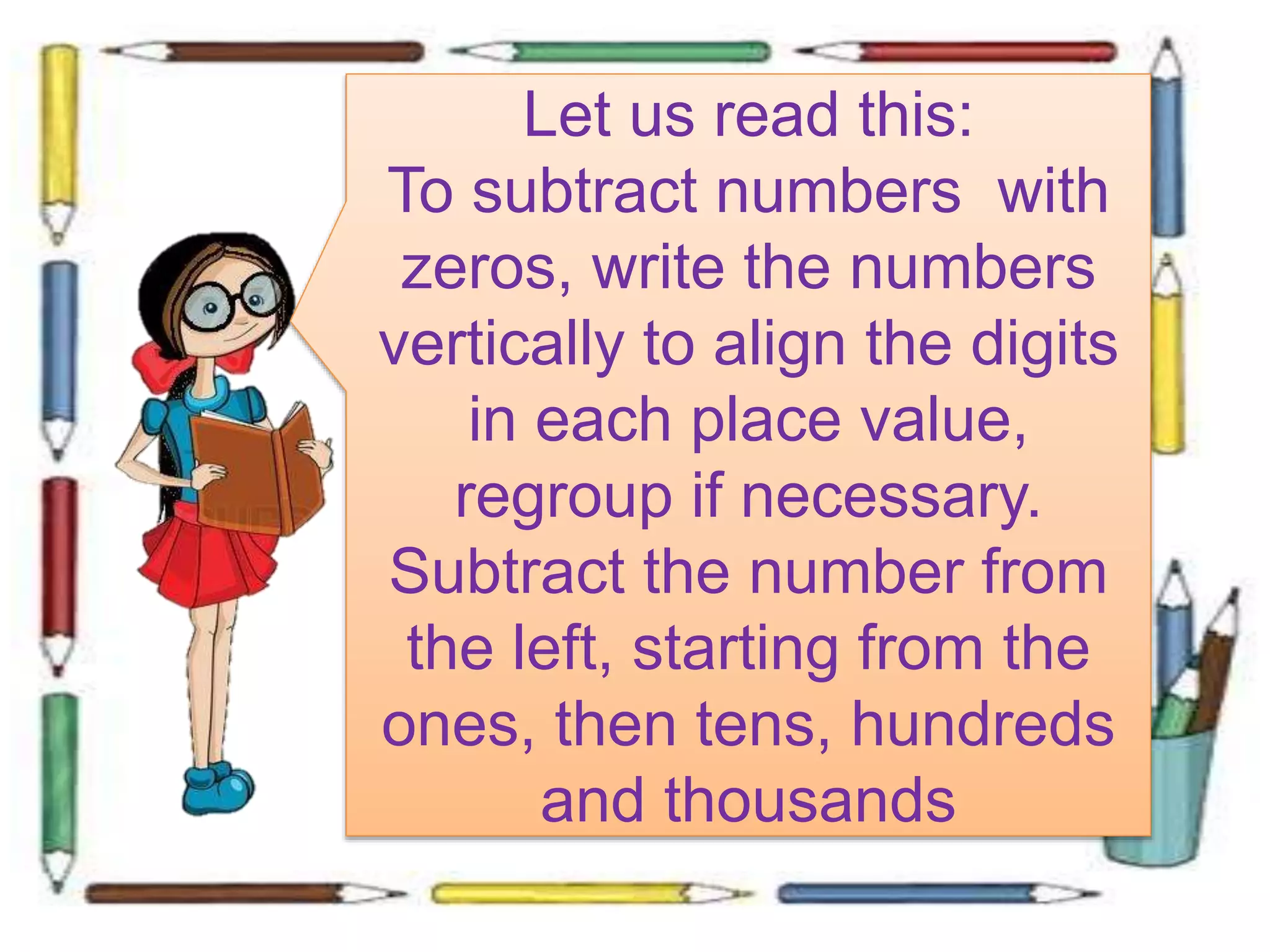Subtraction with zeros | PPTX
