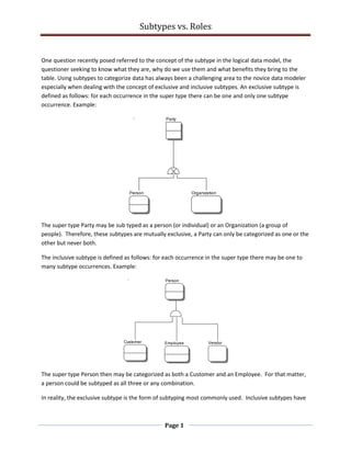 Subtypes vs, roles | PDF