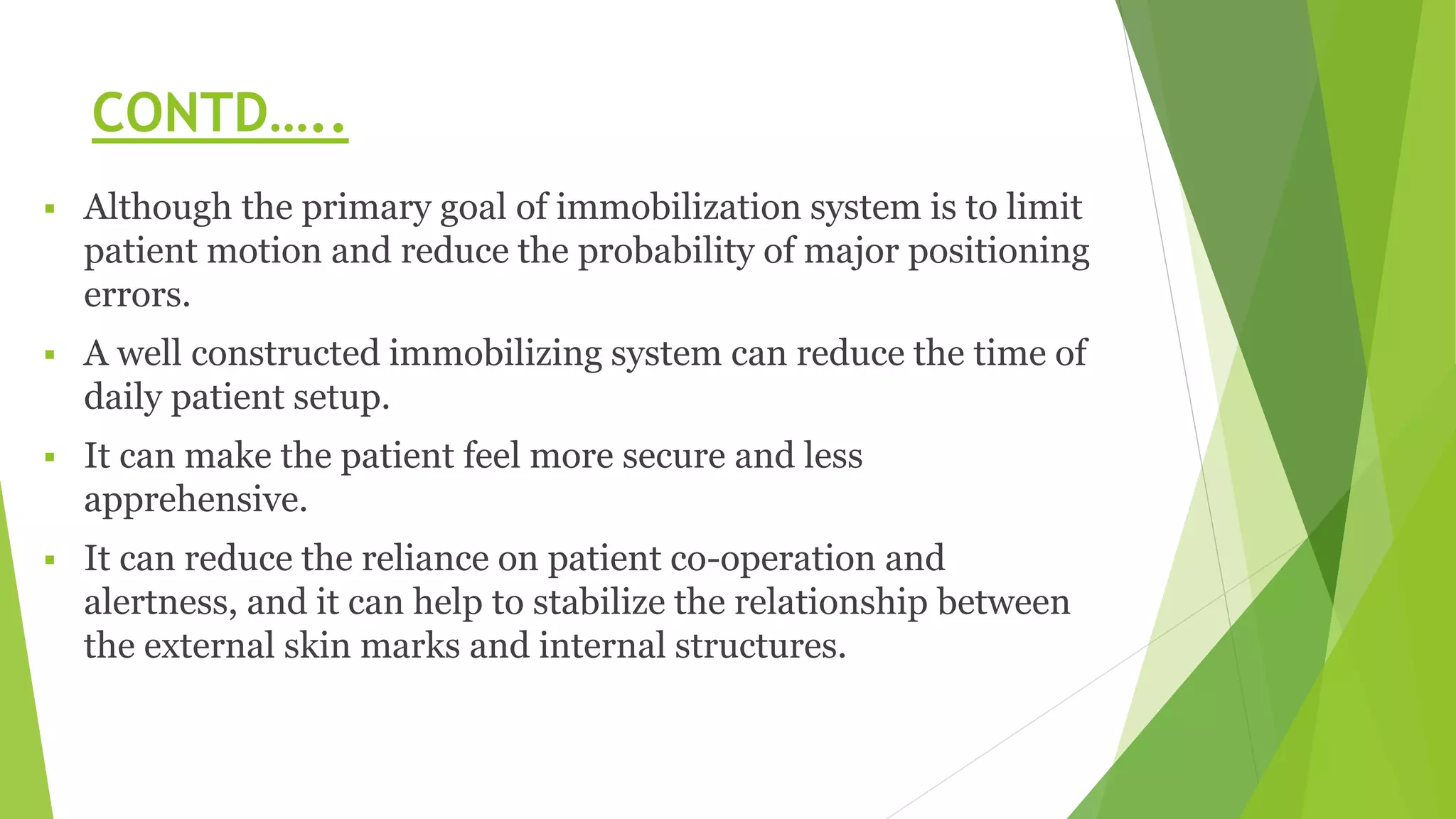 IMMOBILIZATION IN RADIOTHERAPY | PPTX