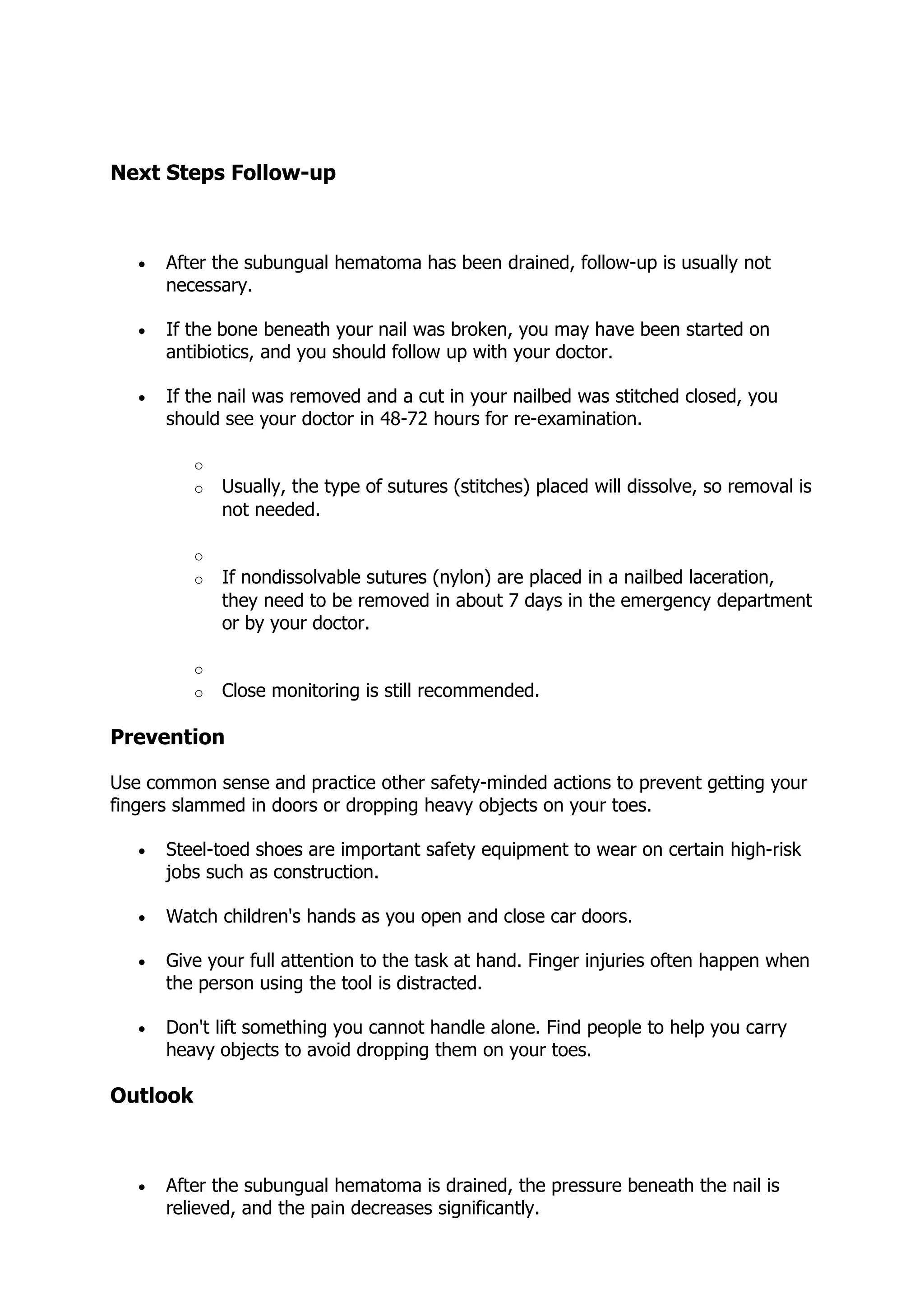 Subungual Hematoma | DOC | Death, Injury, or Military Conflict ...
