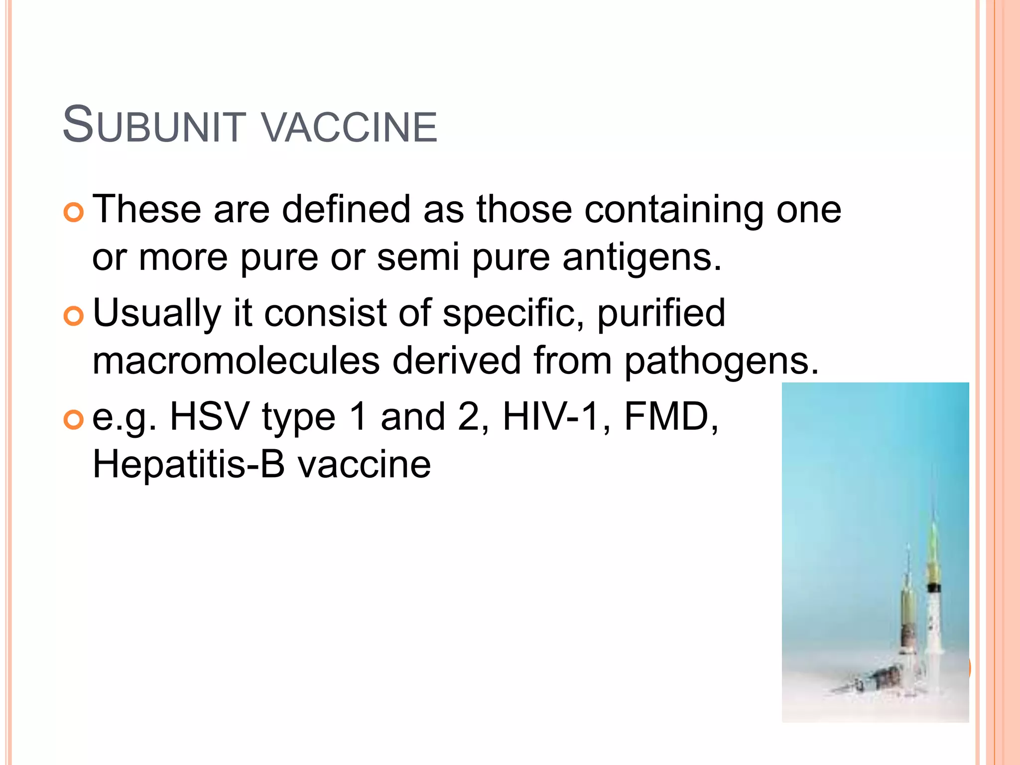 Subunit and peptide vaccine | PPTX