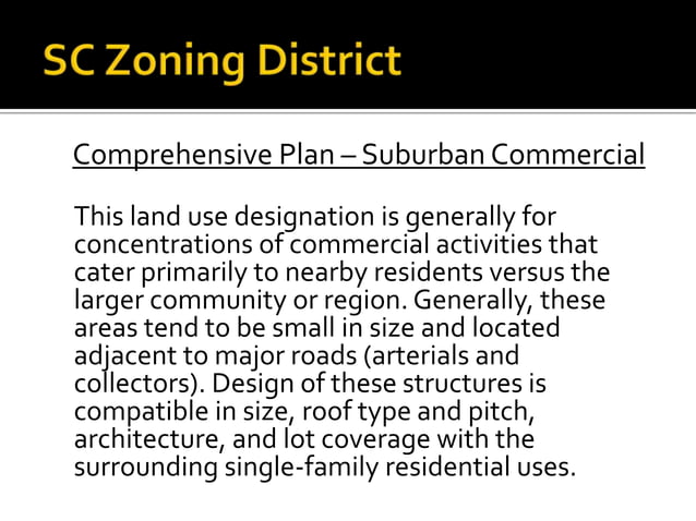 Suburban Commercial Zoning Districts | PPT