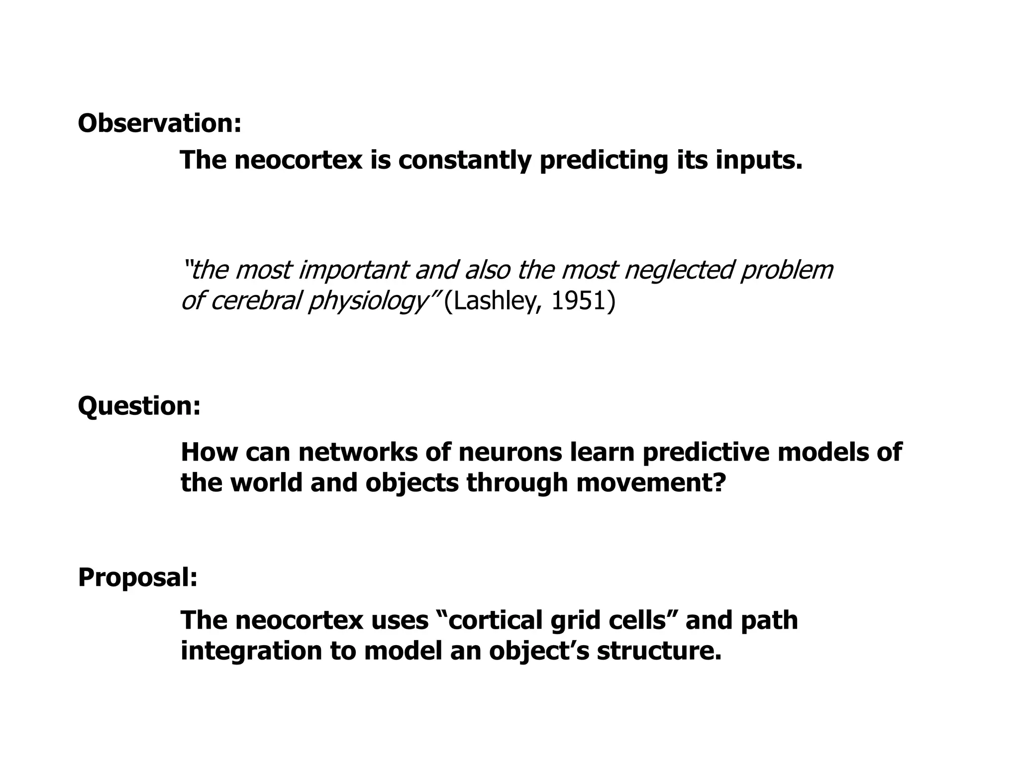 Locations in the Neocortex: A Theory of Sensorimotor Prediction Using Cortical Grid Cells | PPT