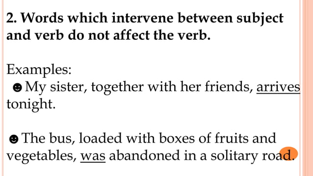 Subverb agreement | PPT