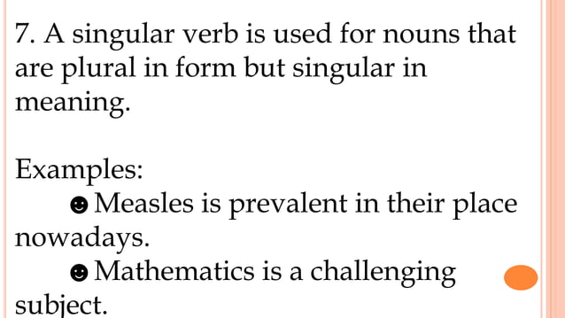 Subverb agreement | PPT