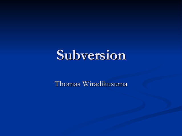 Subversion | PPT