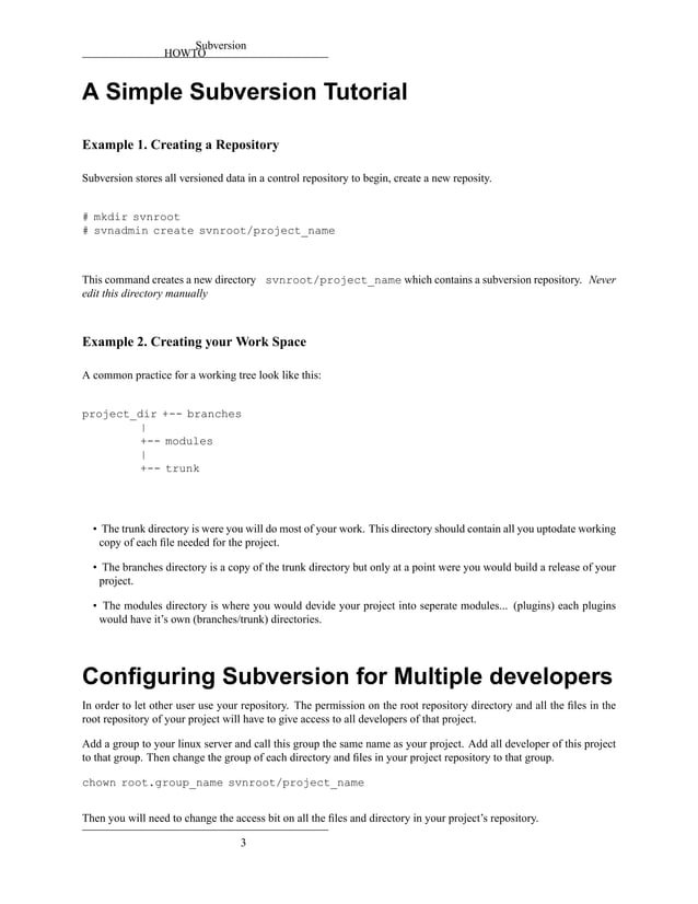 Subversion howto | PDF