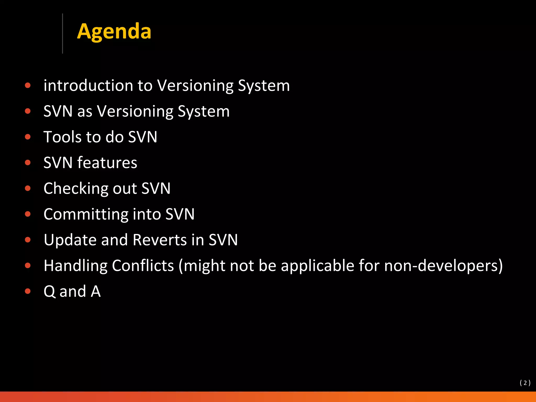Subversion last minute survival crash course | PPT