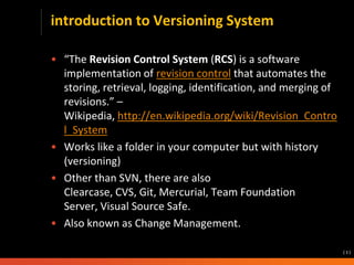 Subversion last minute survival crash course | PPT