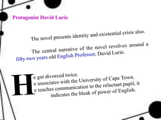 Disgrace novel by J.M. Coetzee | PPTX