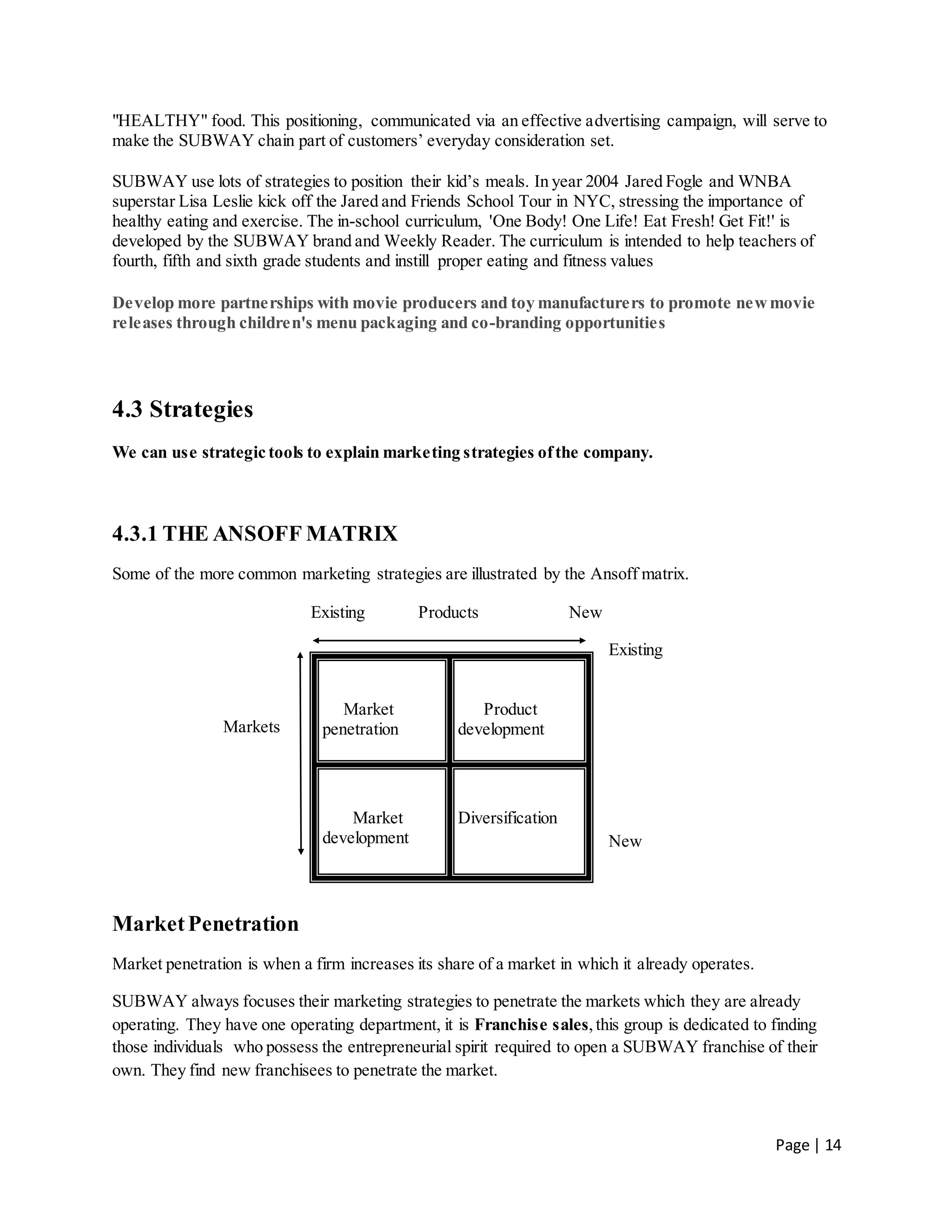 Subway -marketing_plan | DOCX