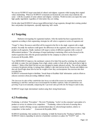 Subway -marketing_plan | DOCX