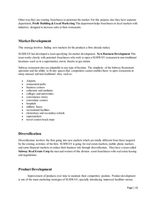 Subway -marketing_plan | DOCX