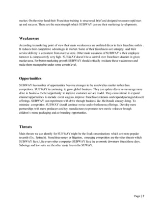 Subway -marketing_plan | DOCX