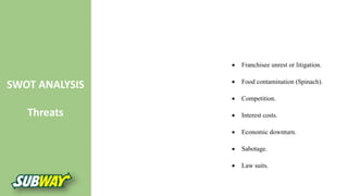 Subway: The Franchising Concept in India through Service Marketing | PPTX