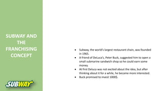 Subway: The Franchising Concept in India through Service Marketing | PPTX