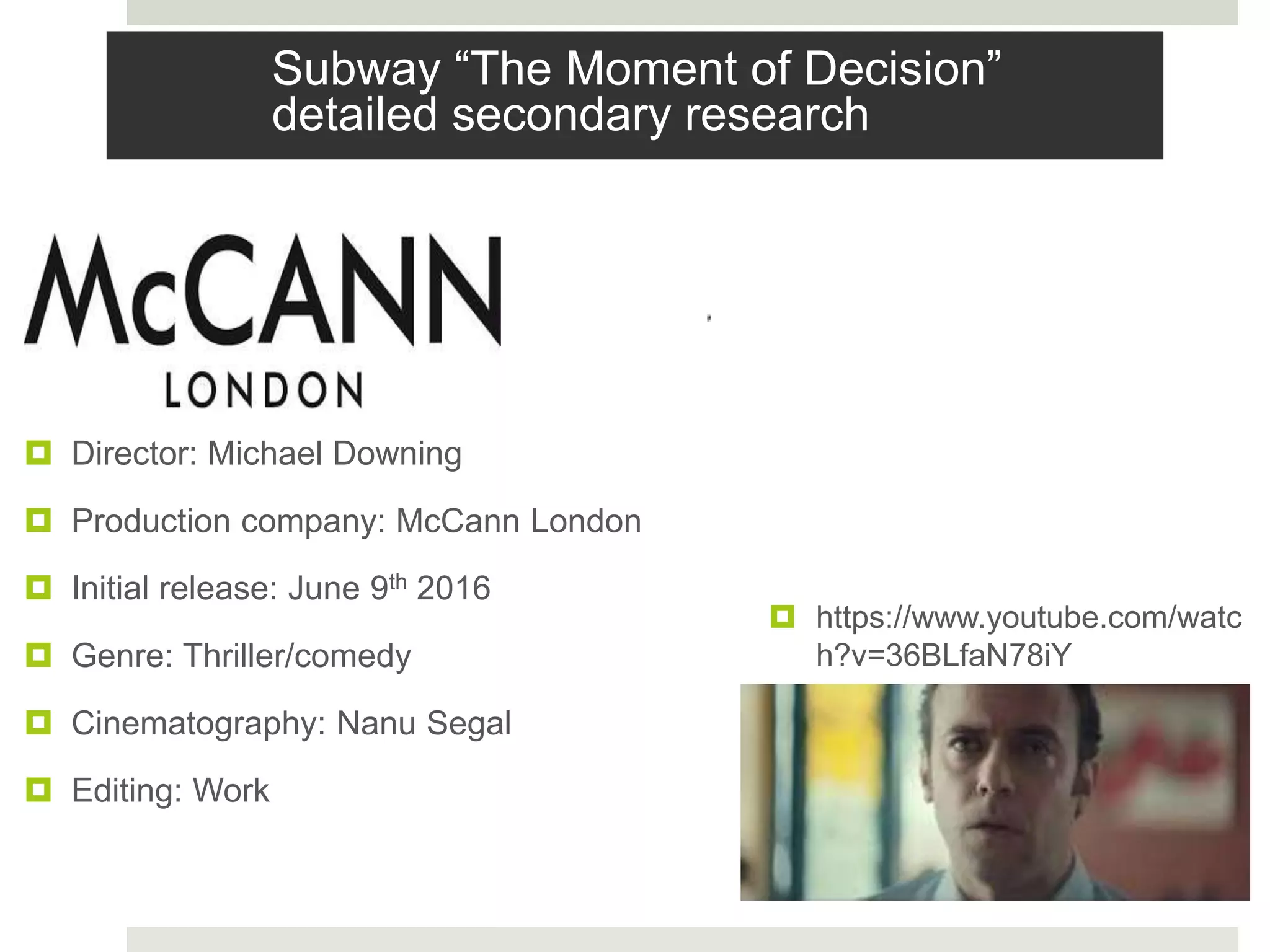 Subway detailed research case study | PPTX