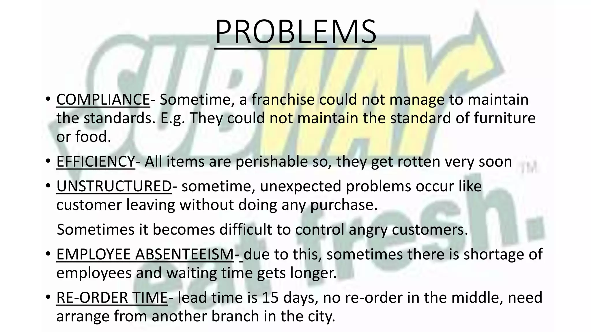 Subway operations ppt | PPTX