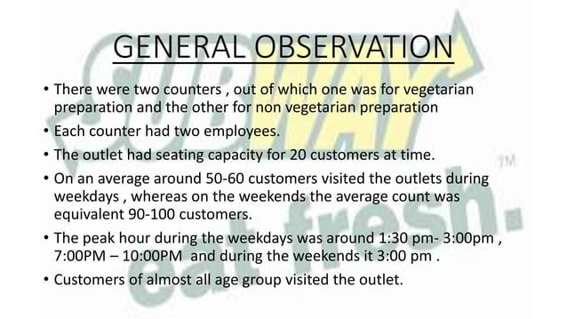 Subway operations ppt | PPTX | Business | Business and Finance