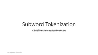Subword tokenizers | PPTX