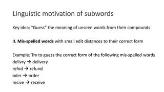Subword tokenizers | PPTX