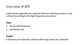 Subword tokenizers | PPTX