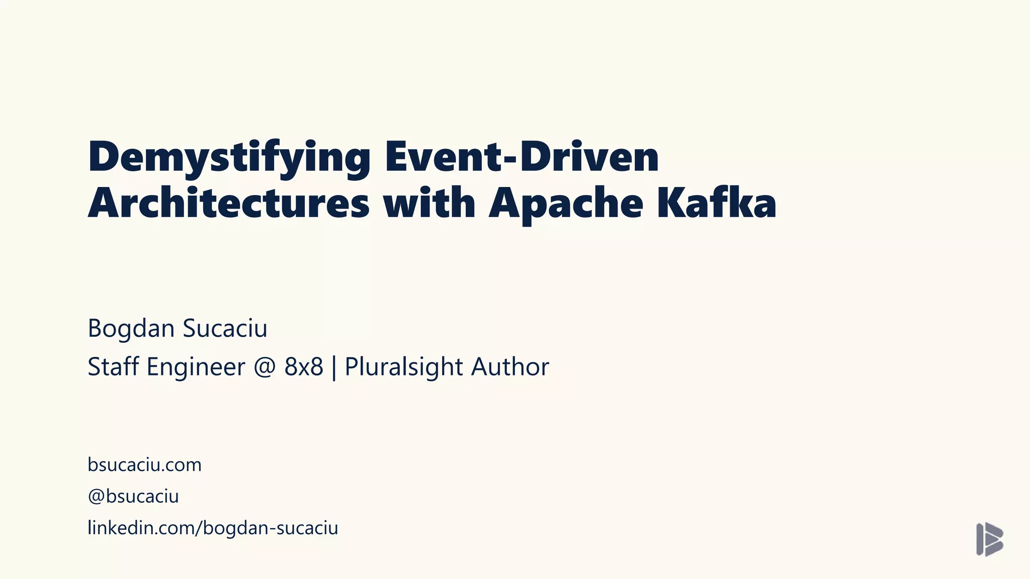 Demystifying Event Driven Architectures With Apache Kafka Ppt