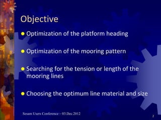 SUC Brasil 2012 : Optimization of a Floating Platforms Mooring System Based on a Genetic ...