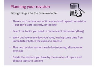 Succeeding In Exams Planning For Revision And Exam Success | PDF