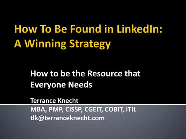 Succeeding With LinkedIn | PPT