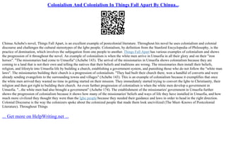 Succesful Men In Things Fall Apart | PPT