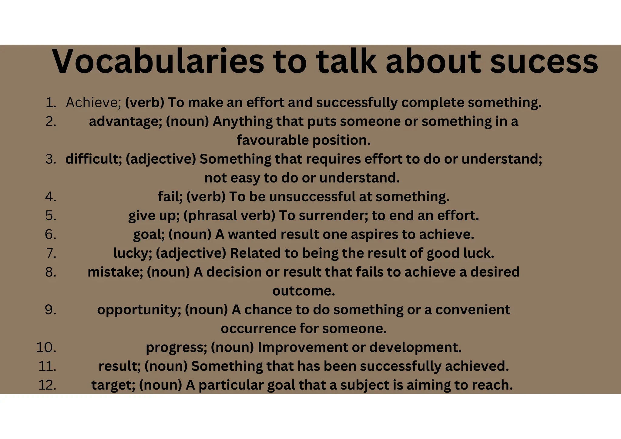 SUCCESS.pdf. ESL presentation about success | PDF