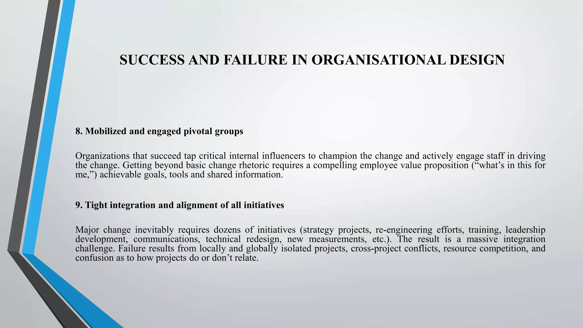 Success and failure of organization design mba b_73 | PPTX