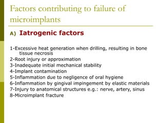 Success and failure rates of miniscrews and microimplants | PPT
