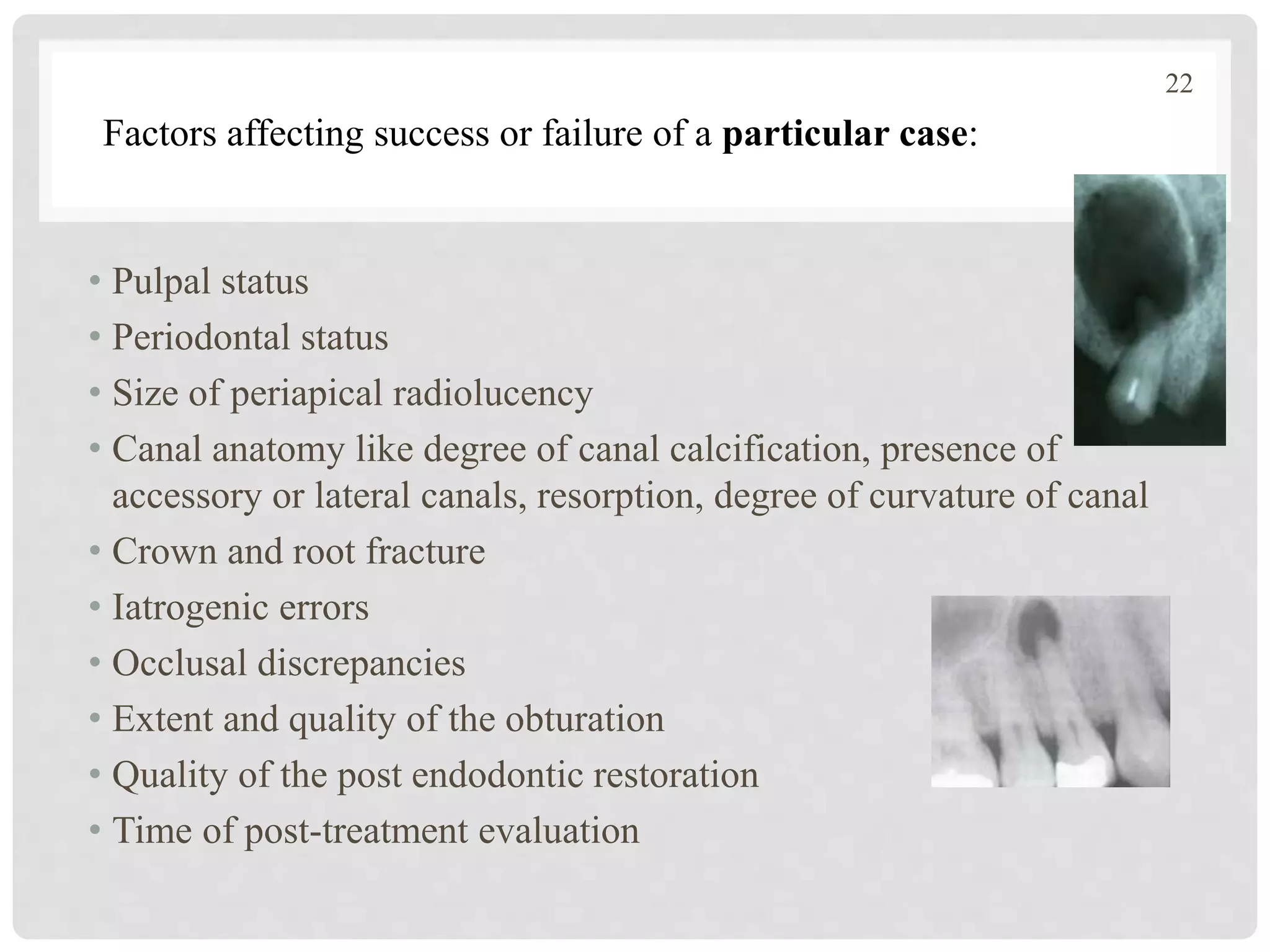 Success and failures in Endodontics | PPTX
