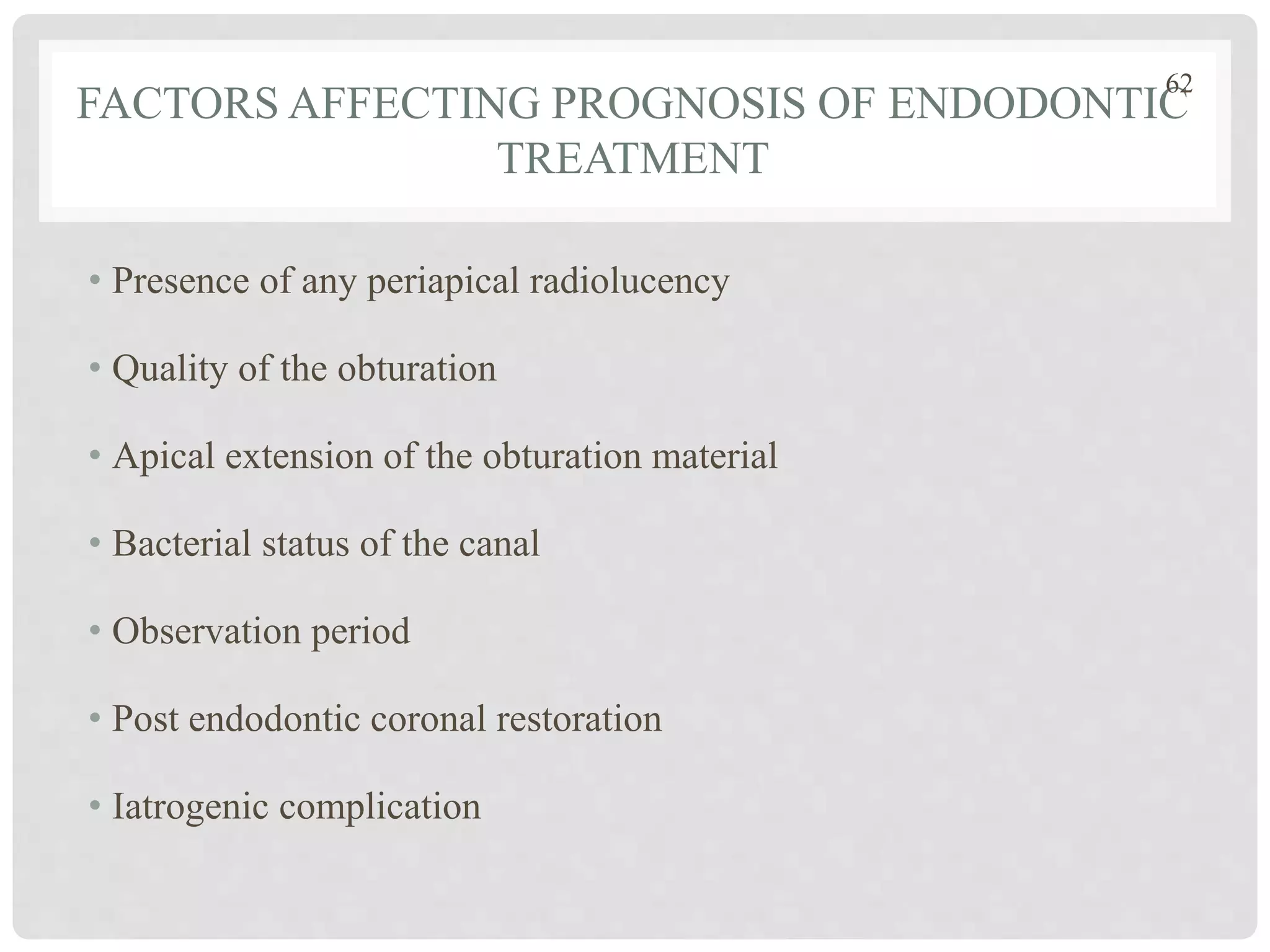 Success and failures in Endodontics | PPTX