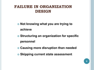 Success and failures in organization design | PPTX