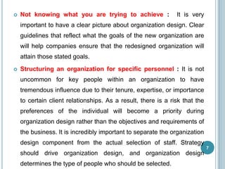 Success and failures in organization design | PPTX