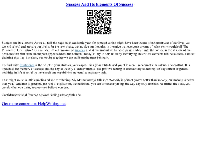 Success And Its Elements Of Success | PPT