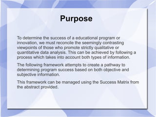 Success Assessment Plan - Nathan Blackburn | ODP